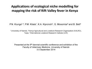 Applications of ecological niche modelling for mapping the risk of Rift Valley fever in Kenya